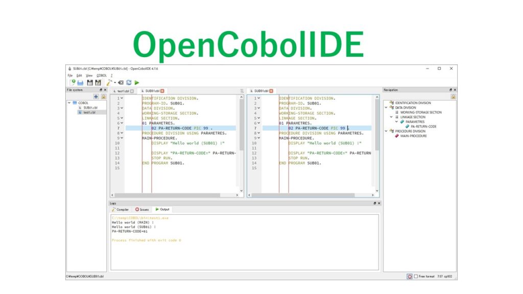 フリーのCOBOL総合開発環境(IDE) OpenCobolIDEでプログラミング(Windows)｜ITの魔力