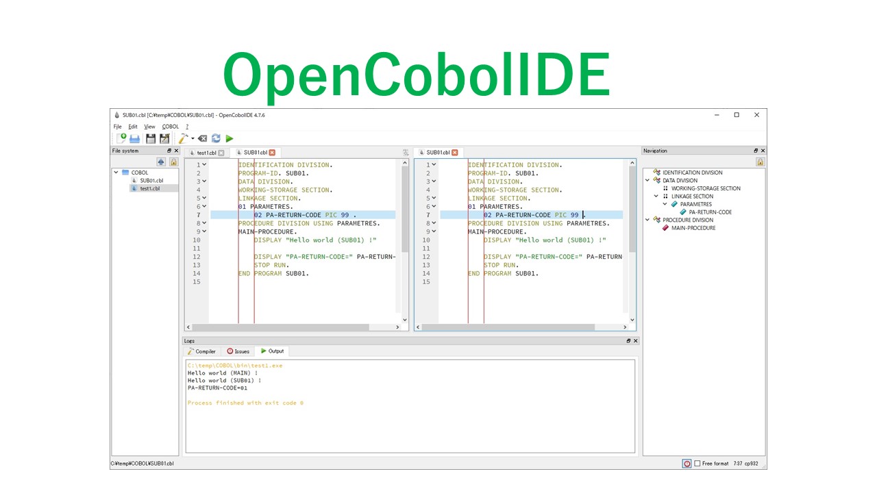 フリーのCOBOL総合開発環境(IDE) OpenCobolIDEでプログラミング(Windows)｜ITの魔力